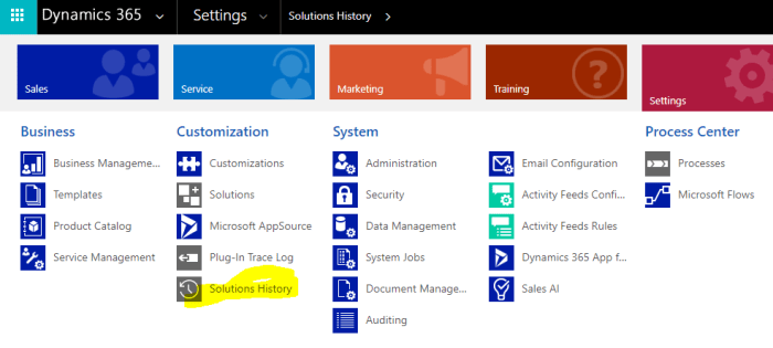 (Quick Tip) Solution History in Dynamics 365 | MSDYNAMICSBLOG BY DEEPESH