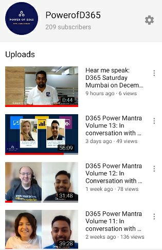 Thanks to the 200+ subscribers on YouTube channel PowerOfD365 ...