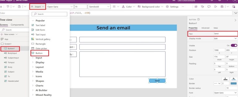 {Step by Step} Send an email on click of Canvas App button using Power ...